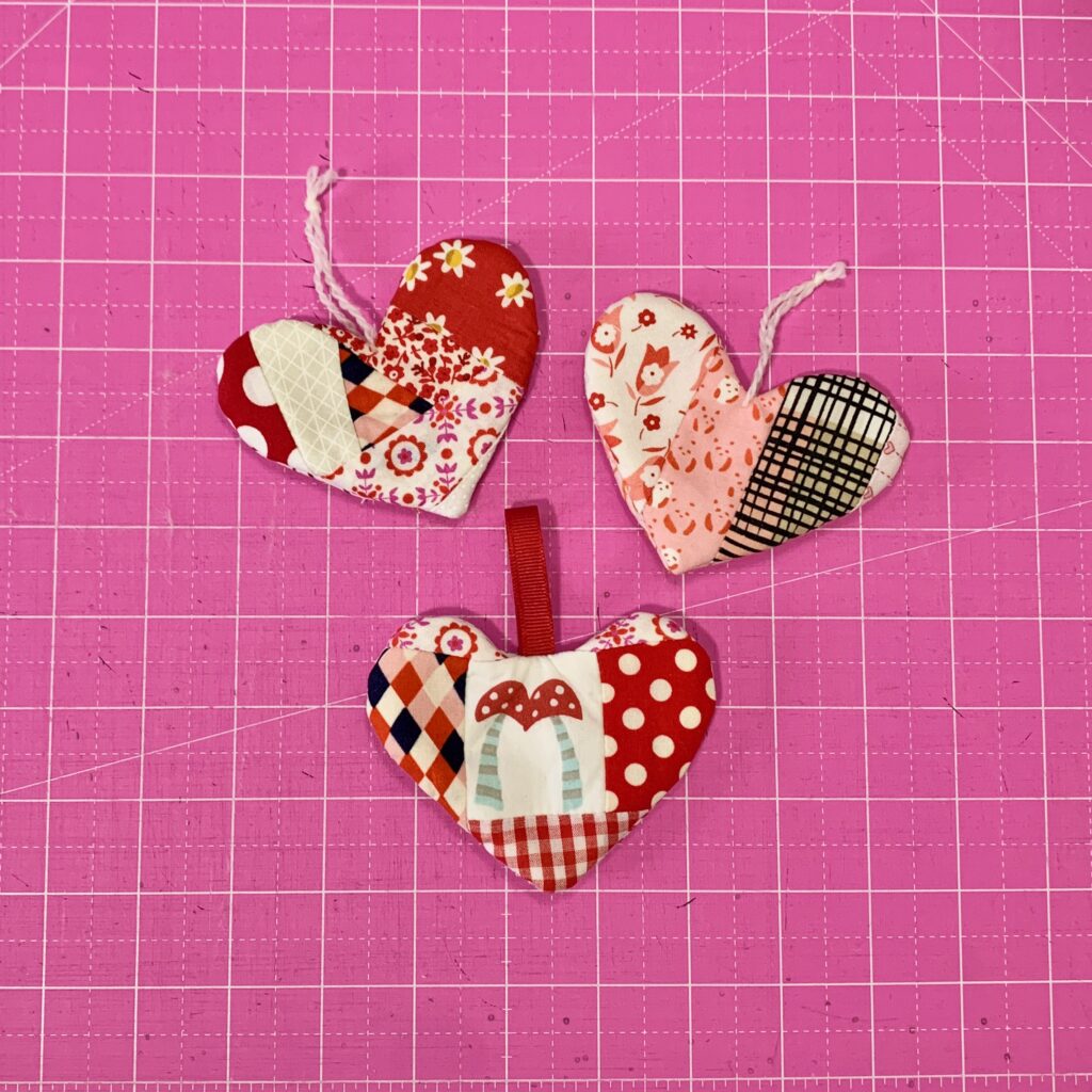 Improv Pieced Happy Heart Ornament Tutorial - B In The Studio